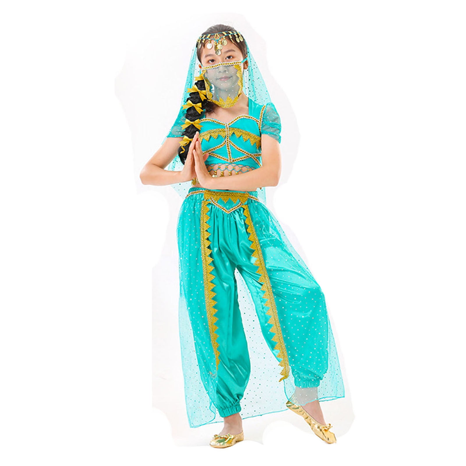 Dpytoraw Handmade Children Girl Belly Dance Kids Belly Dancing Dance Cloth Size 10-12 Years ...