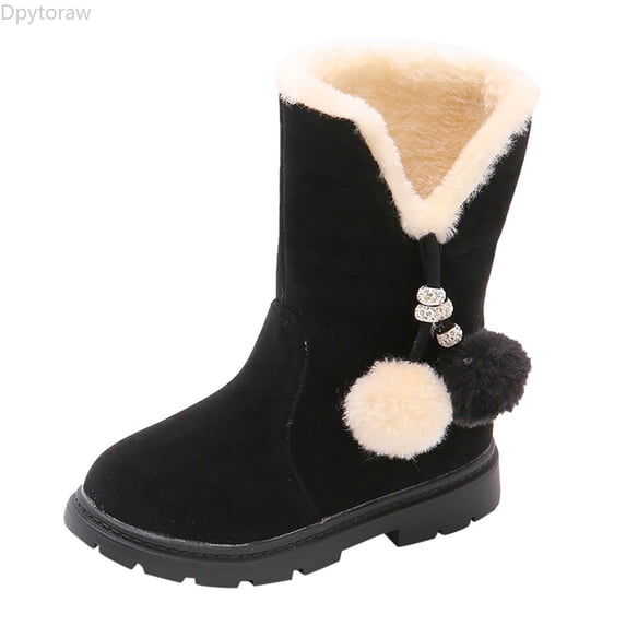 Dpytoraw Kids Baby Girls Princess Shoes Fashion Bowkont Cotton Boots ...