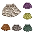 Dpytoraw Kids Casual Shorts, Solid Color Elastic Waist Beach for Summer ...