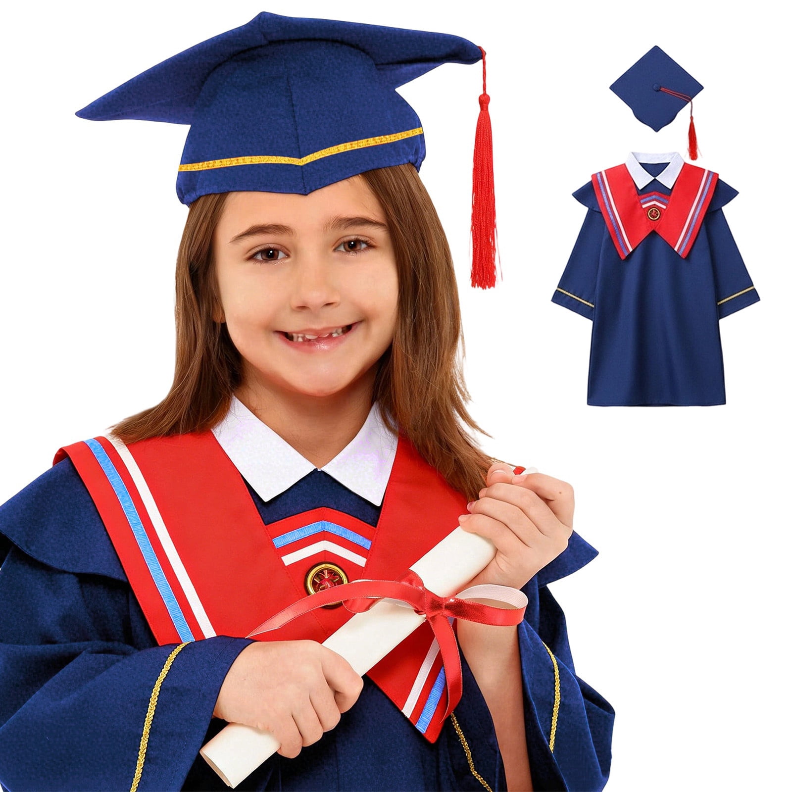 Dpytoraw Kids Graduation Cap and Gown Set, Preschool & Kindergarten ...