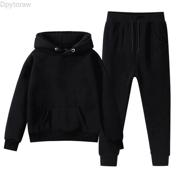 Dpytoraw Kids Hoodie Sweatshirt And Sweatpants Solid Color Pullover ...