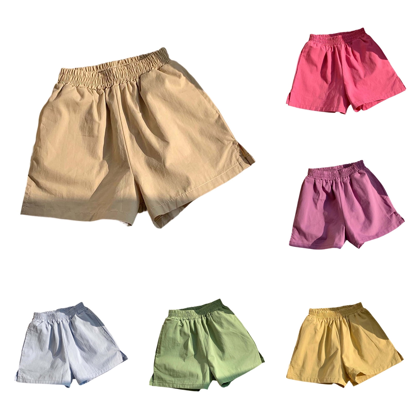 Dpytoraw Kids Solid Color Shorts, Elastic Waist Casual for Summer ...