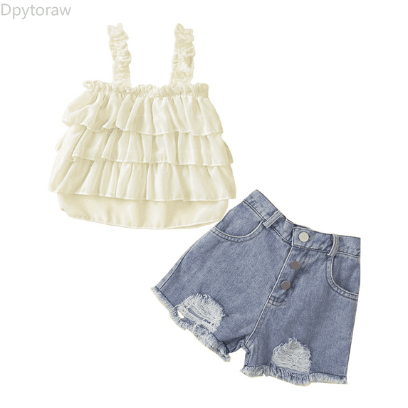 Dpytoraw Kids Toddler Baby Girls Spring Summer Solid Cotton Sleeveless ...