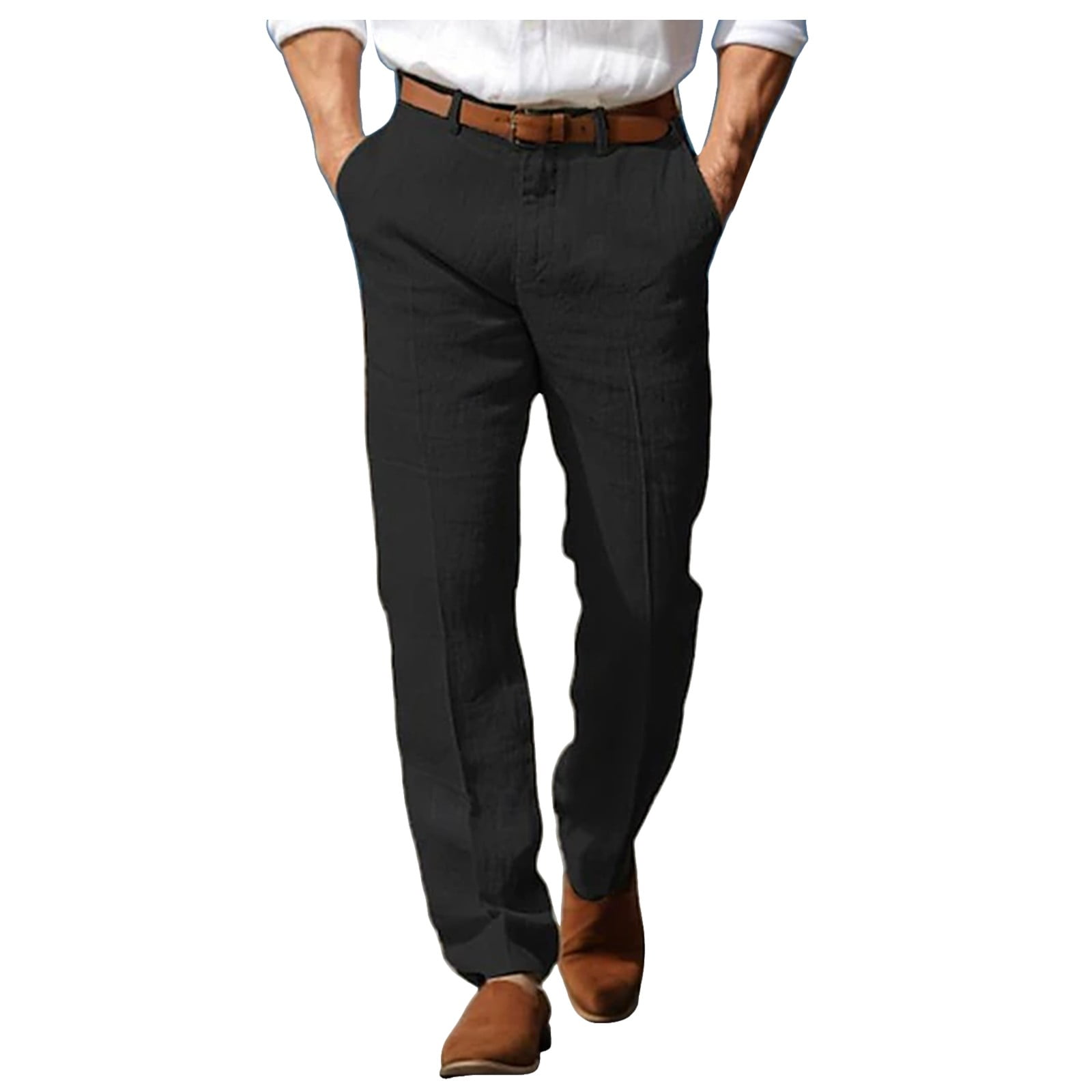 Dpytoraw Male Dress Pants Trousers Summer Pants Beach Pants Front ...