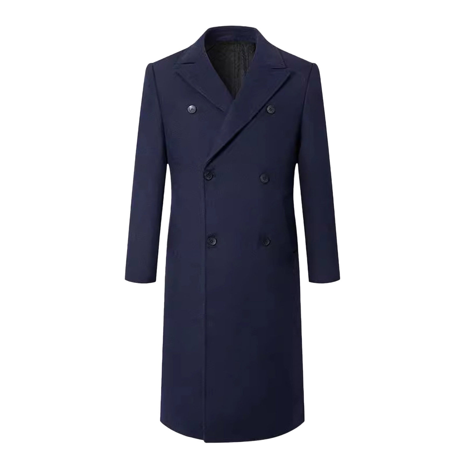 Dpytoraw Men's Double Breasted Trench Coat Long Dress Coat Windproof ...
