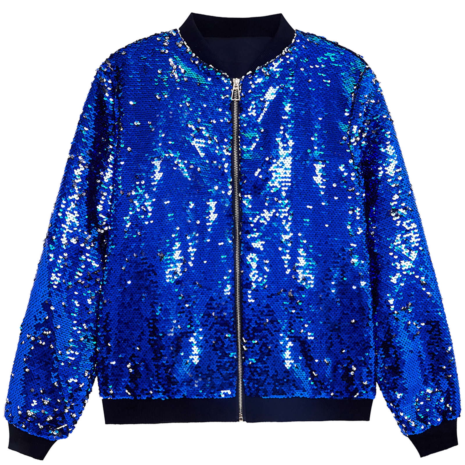 Dpytoraw Men‘s Sequin Jacket For Men's Zip Up Long Sleeves Party Disco ...