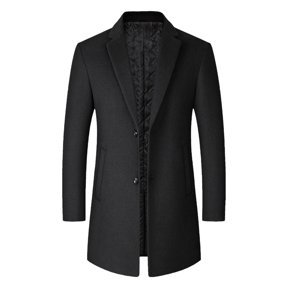 KingSize Men's Big & Tall Wool-Blend Long Overcoat - Walmart.com