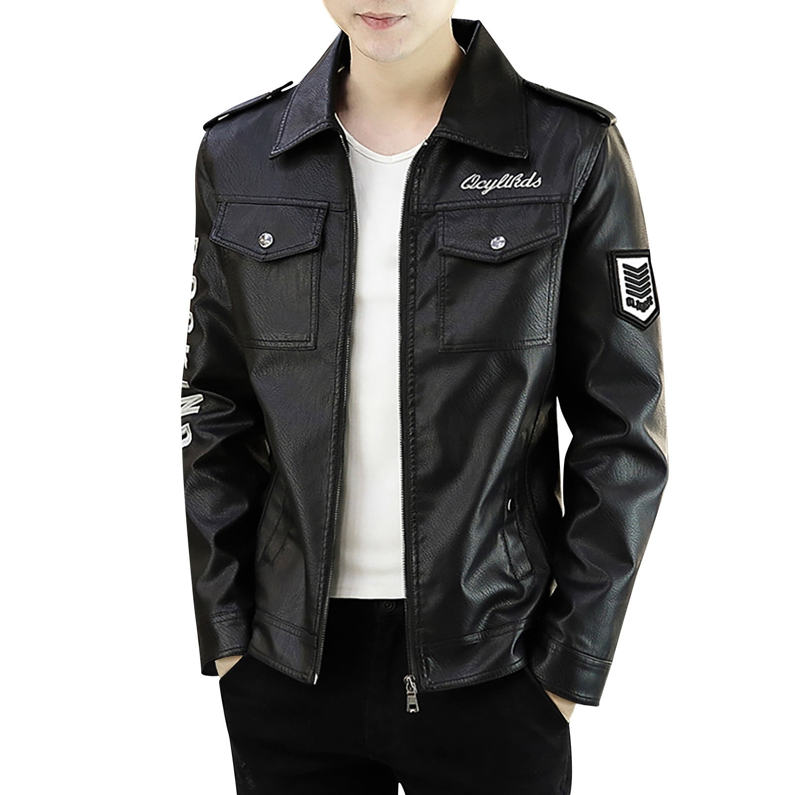 Dpytoraw Men's Vintage Motorcycle Jacket Riding Motorbike Leather ...