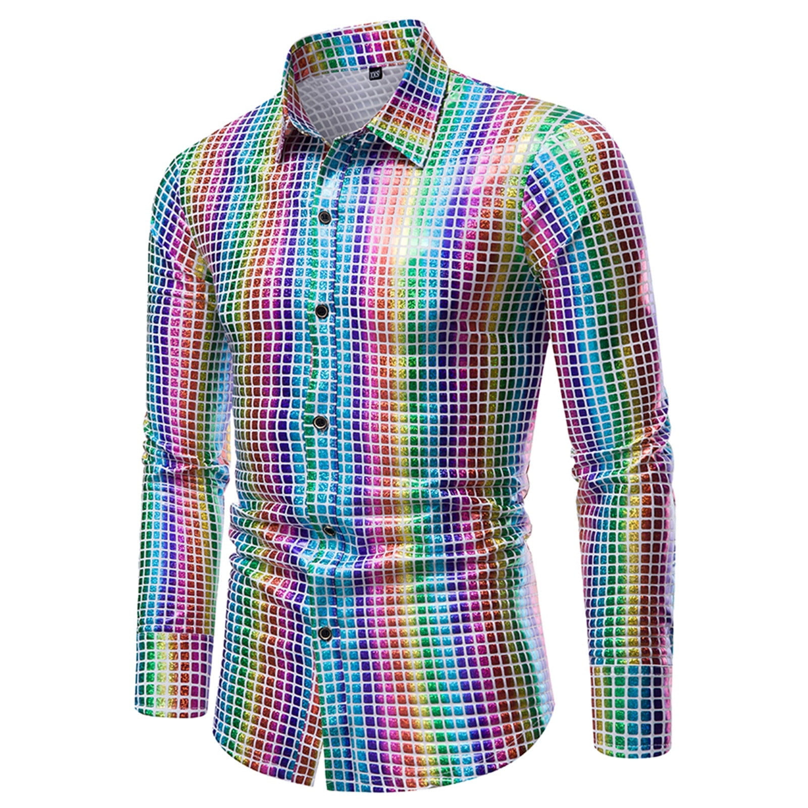 Dpytoraw Mens 70s Disco Party Performance Clothes Gold Silver ...