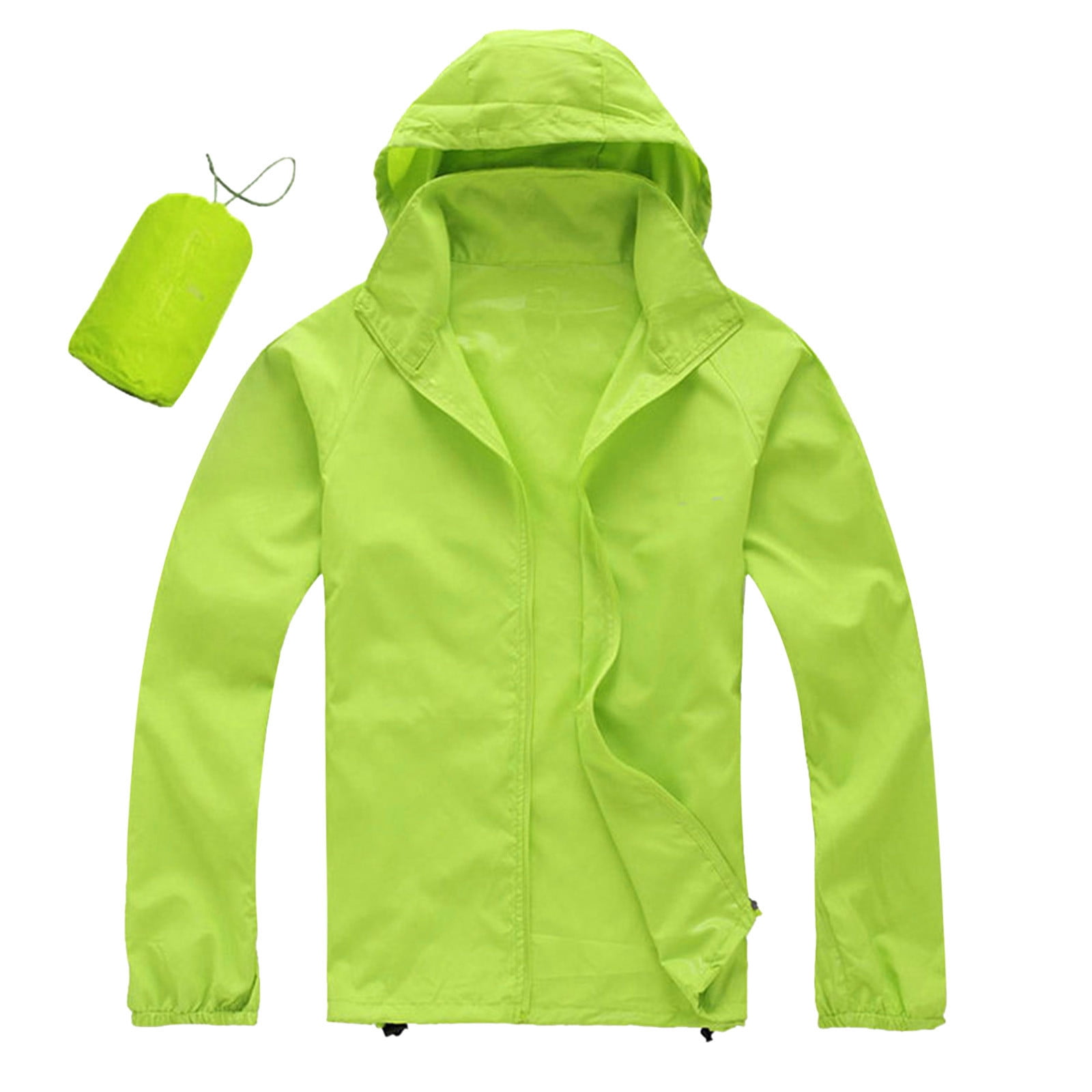 Dpytoraw Mens Four Seasons Solid Color Packable Rain Jacket Lightweight ...