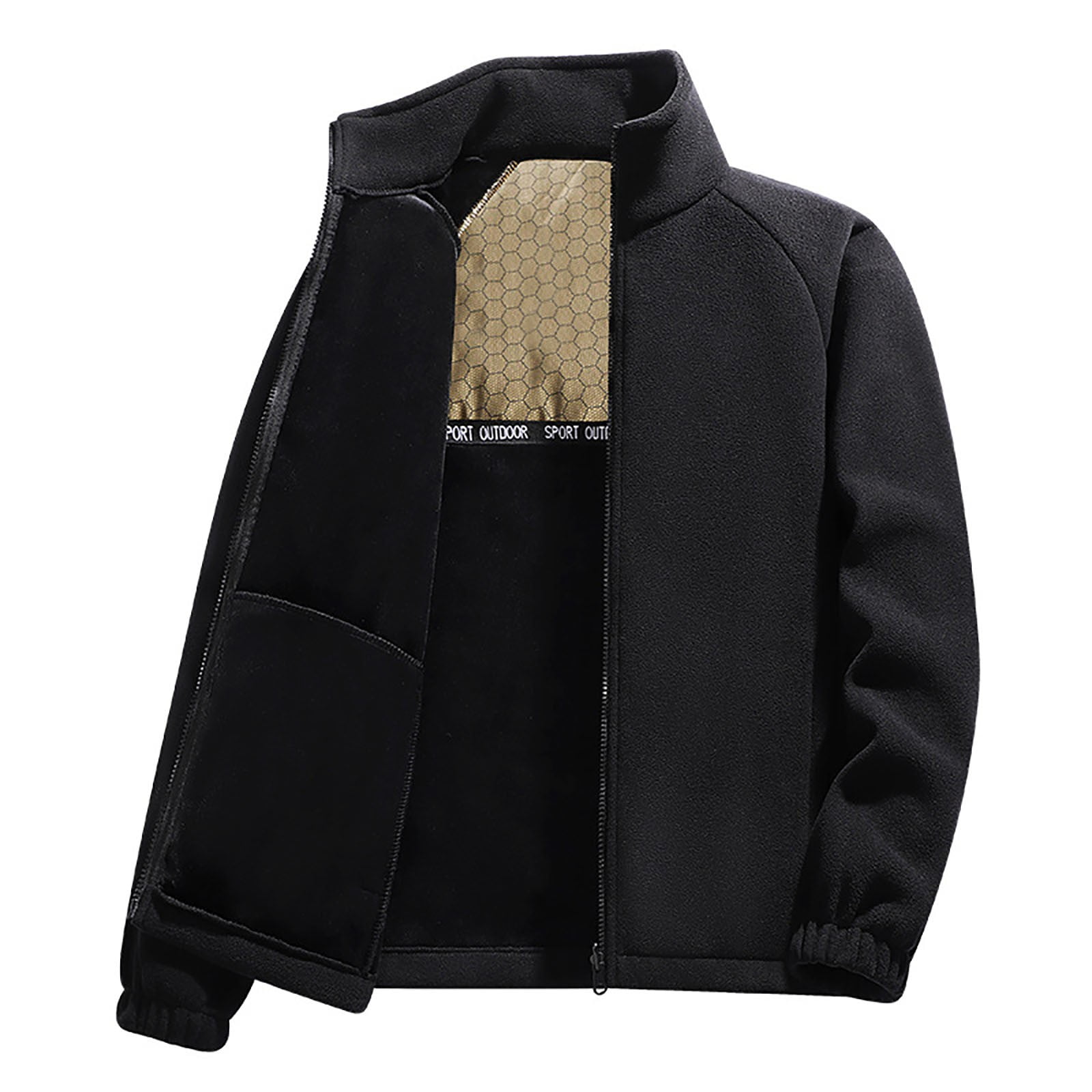 Dpytoraw Mens Winter Outdoor Warm Insulation Cardigan Fleece Fashion ...