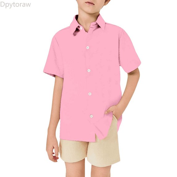 Dpytoraw Shirts For Teen Kids Boys Girls Solid Short Sleeve Casual T ...