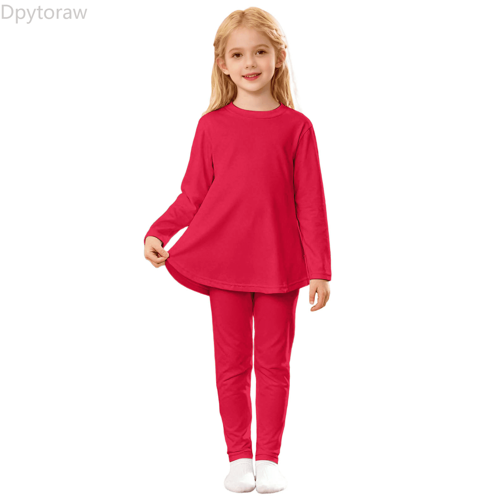 Dpytoraw Toddler Girls Two Piece Outfit Long Sleeve Top With Dress And ...