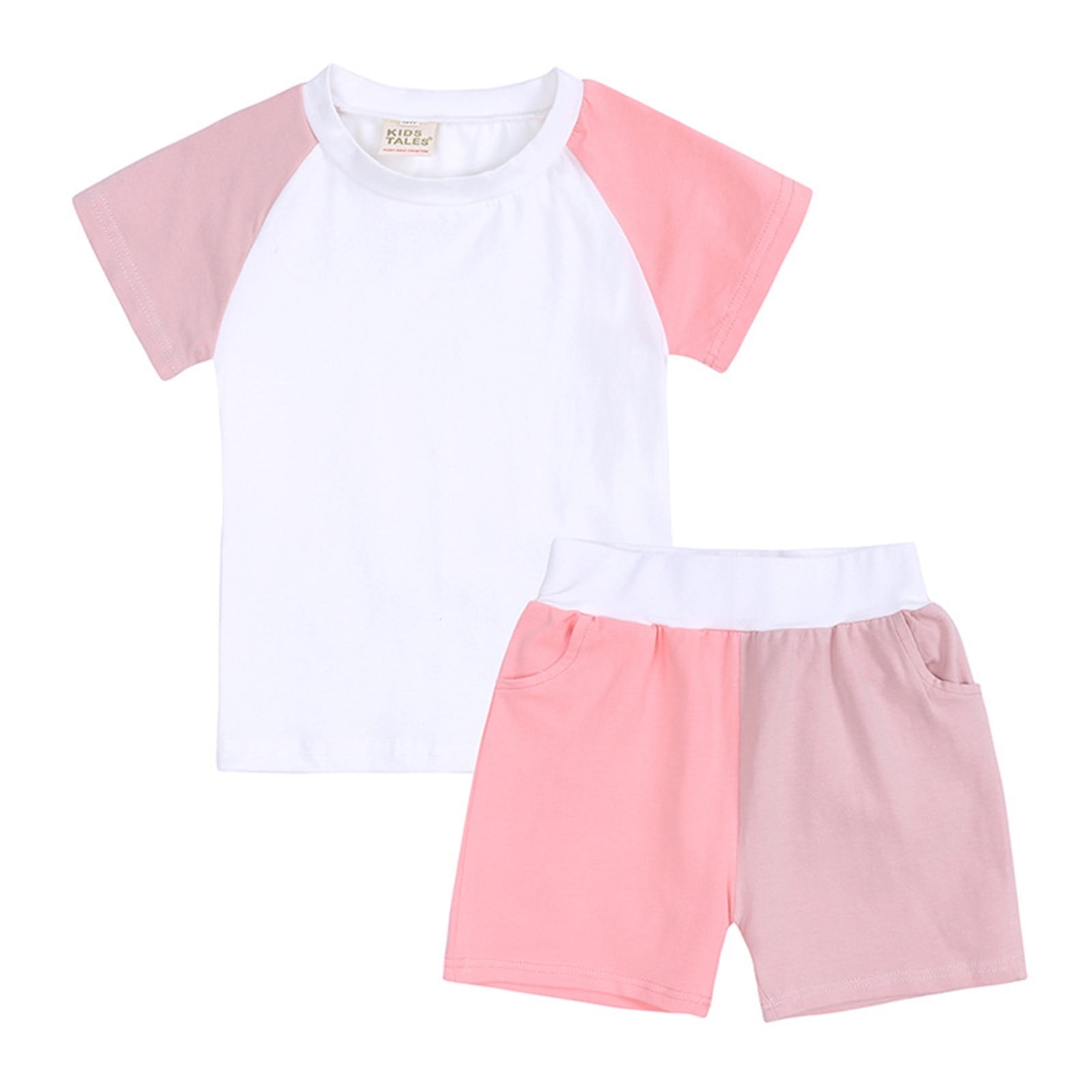 Dpytoraw Toddler Kids Baby Boys Girls 2 Piece Tracksuit Summer Outfits ...