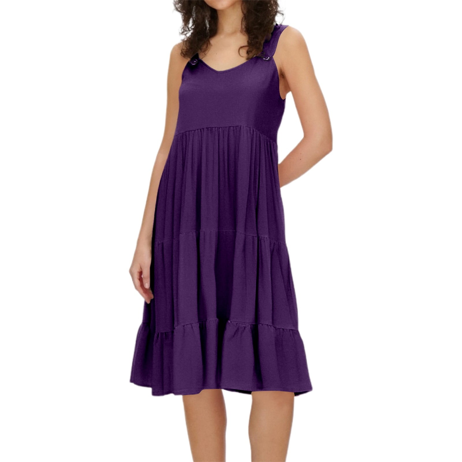 Dpytoraw Women's Casual Solid Color Dress For Spring And Summer ...