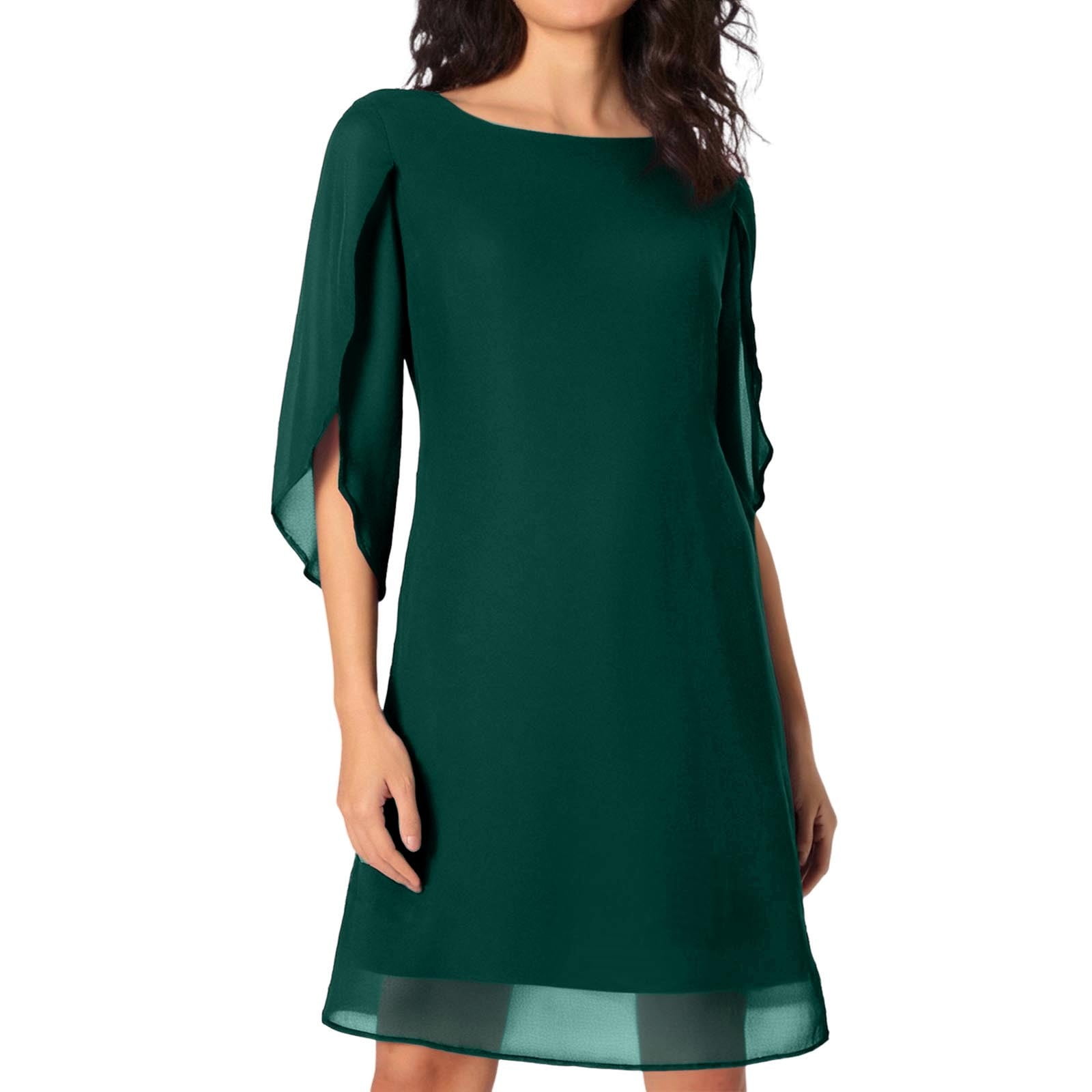 Dpytoraw Women's Sleeve Chiffon Dress Women’s Cocktail Dresses for ...
