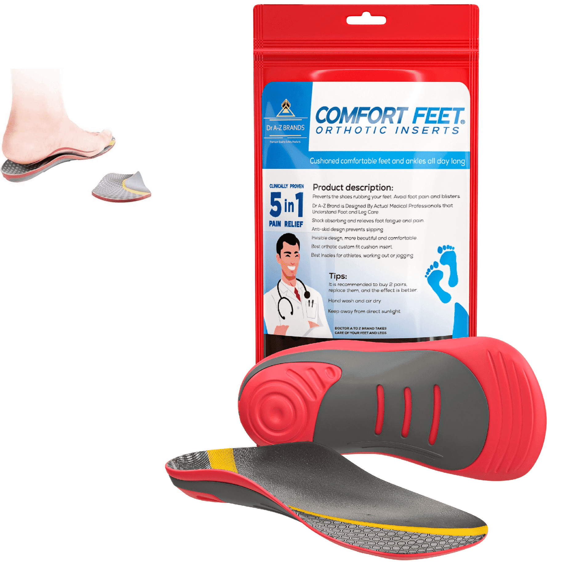 Dr. A-Z Custom Feet® Orthotics Inserts, CF 770, Customized for Your ...