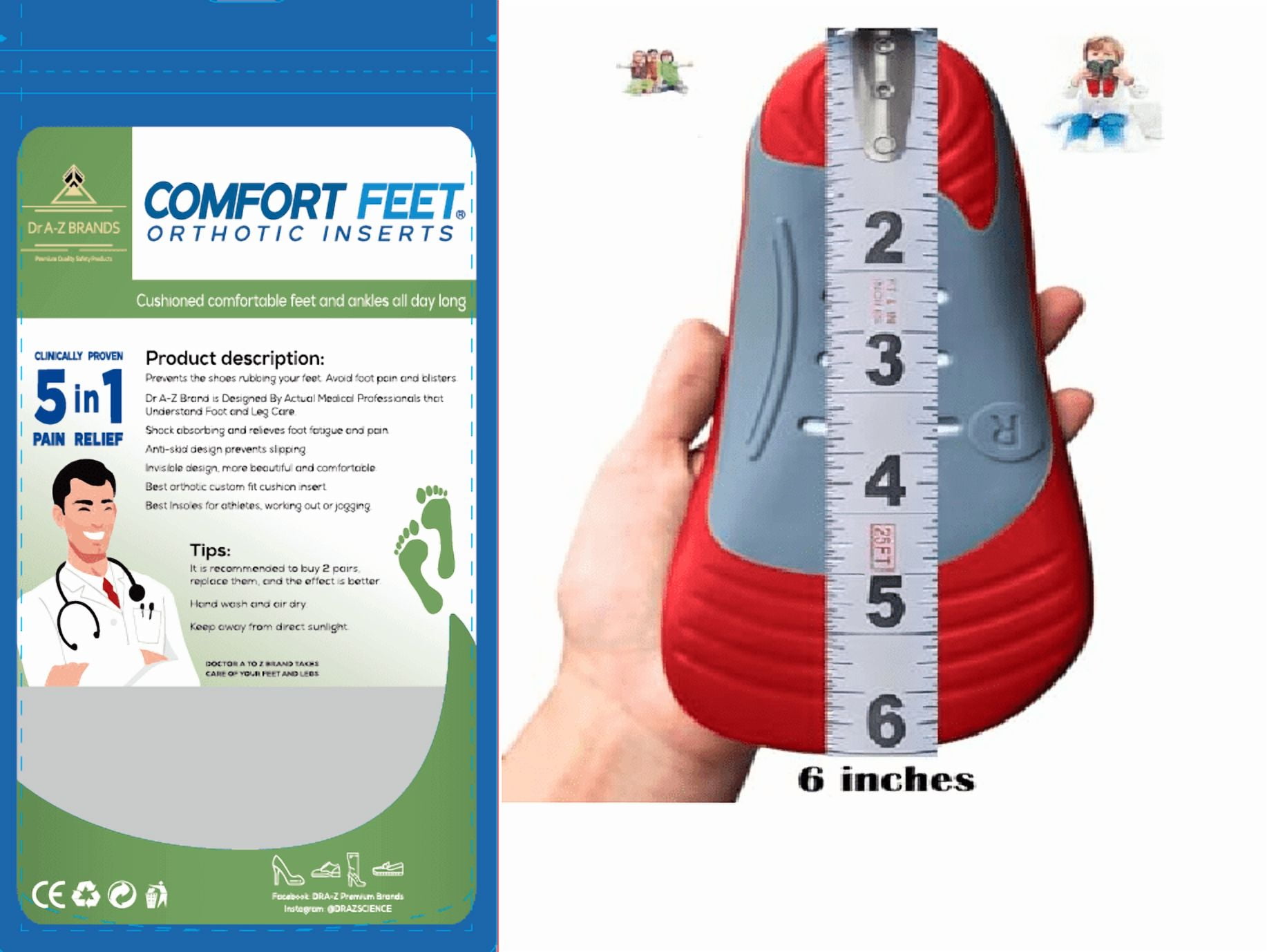 Doctor A-Z KIDDOS Child Kids Shoe Inserts Orthotic Inserts for Shoes ...