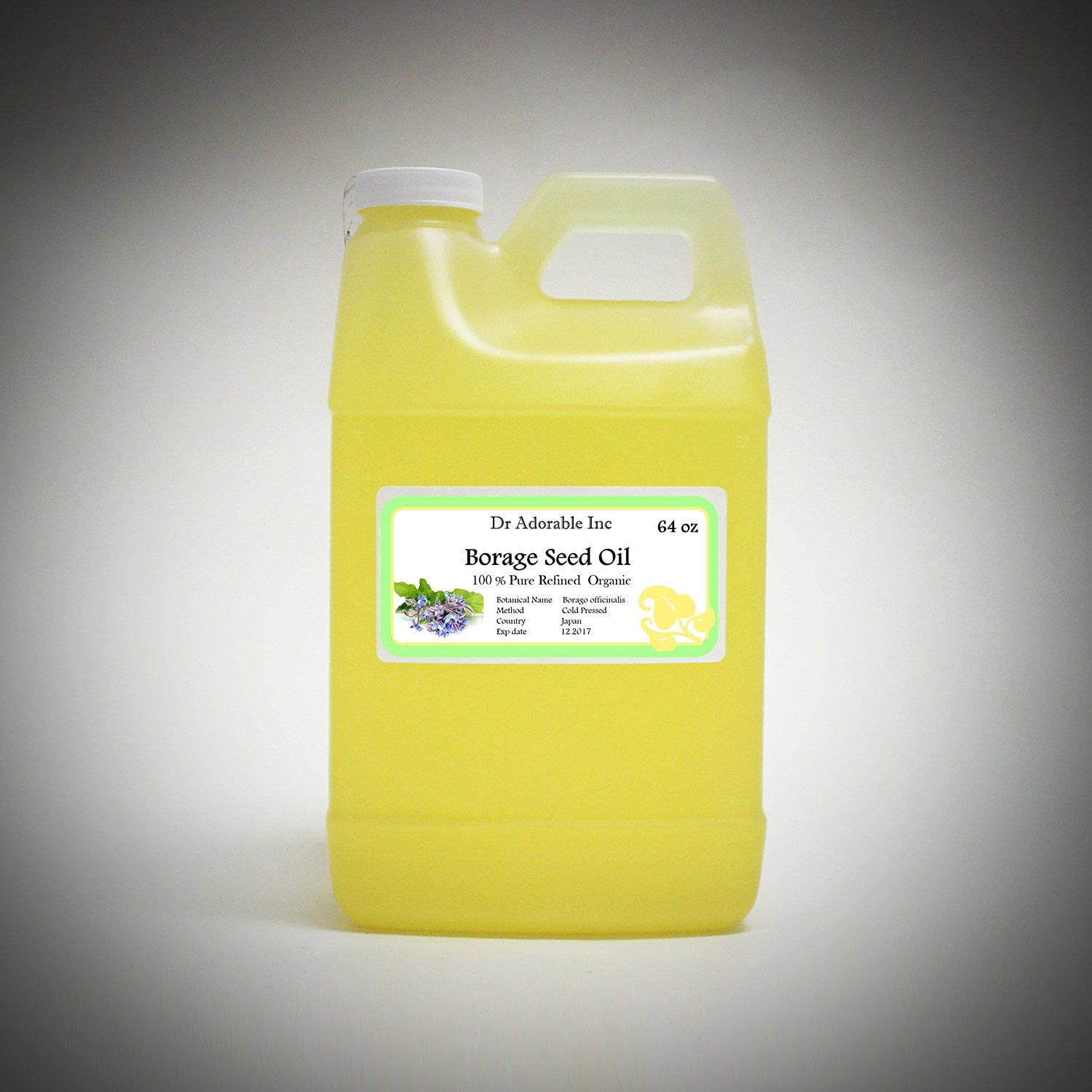 Dr Adorable - 64 oz - Borage Seed Oil - 100% Pure 20% GLA Organic Cold ...