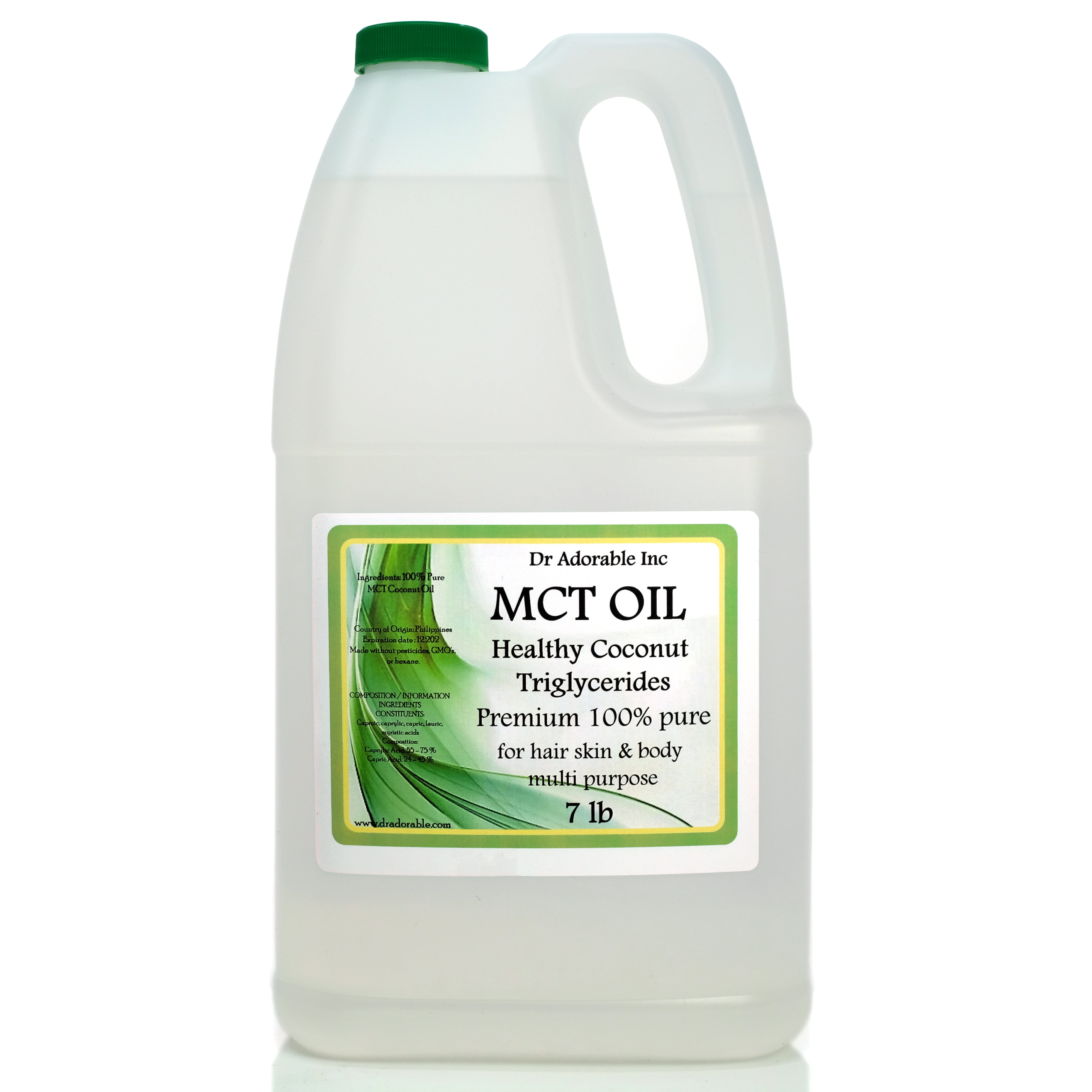 Dr Adorable - 7 lb - MCT Oil - 100% Pure Premium Organic Medium-Chain ...