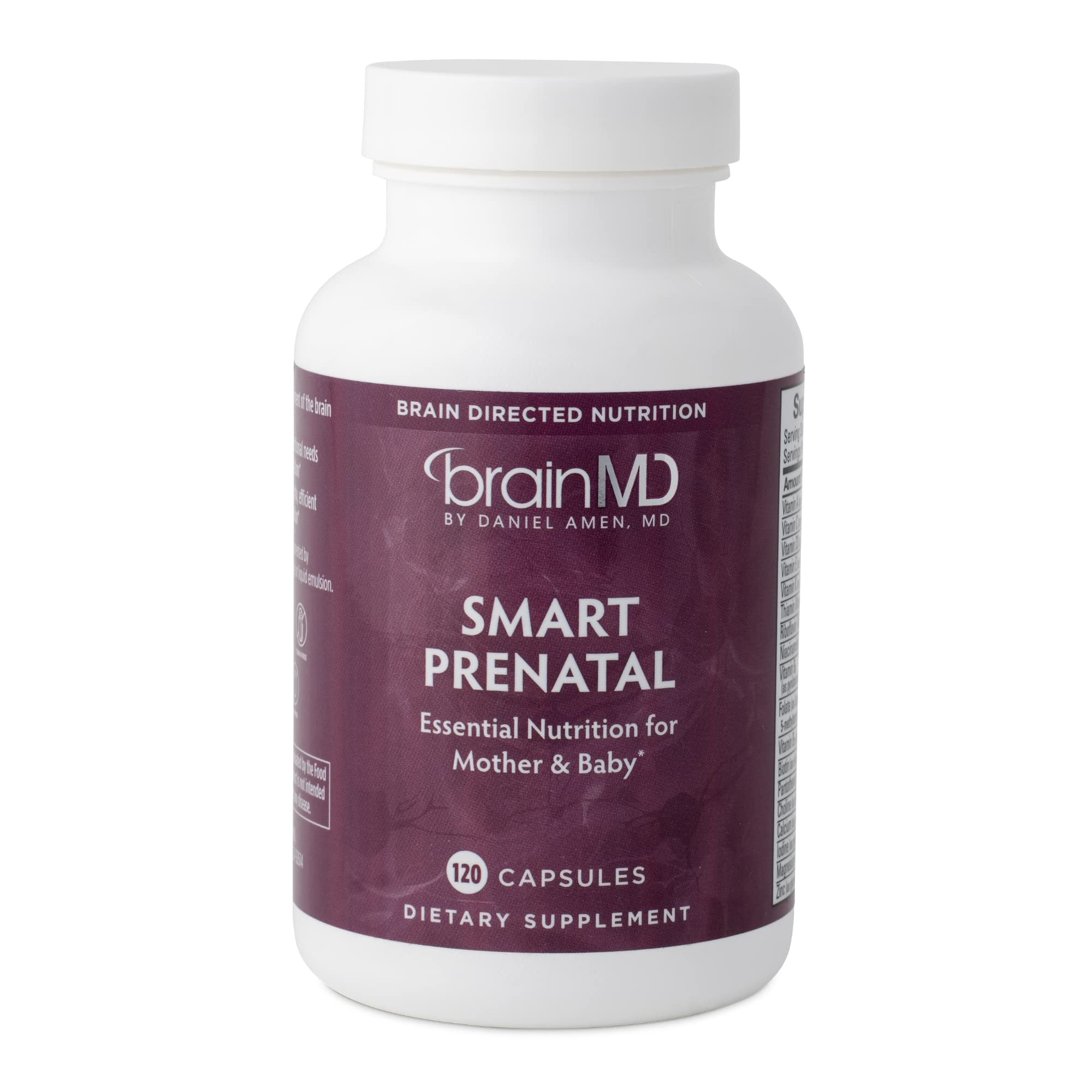 Dr Amen BrainMD Smart Prenatal - 120 Capsules - Multivitamin for Mom ...