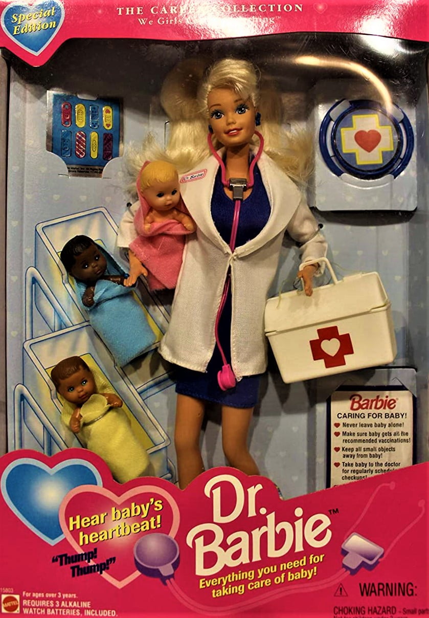 Mattel 1995 Special Edition Dr. Barbie Doll with Babies, Realistic Toy ...