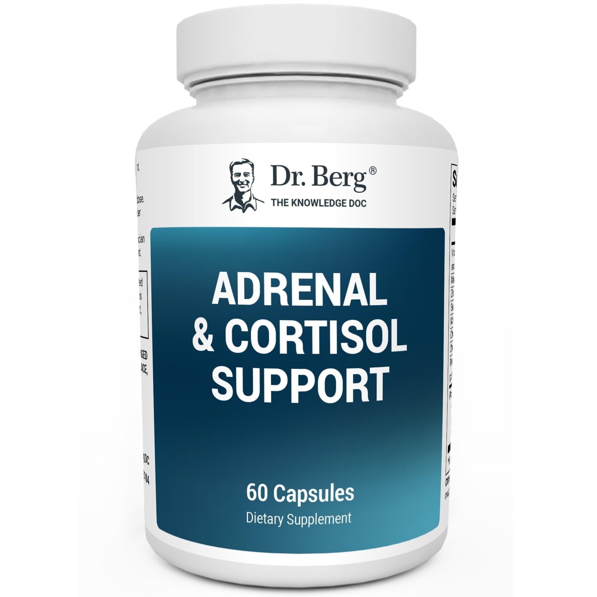 Dr. Berg Adrenal & Cortisol Support Supplement with Herbs Vitamins 60 ...