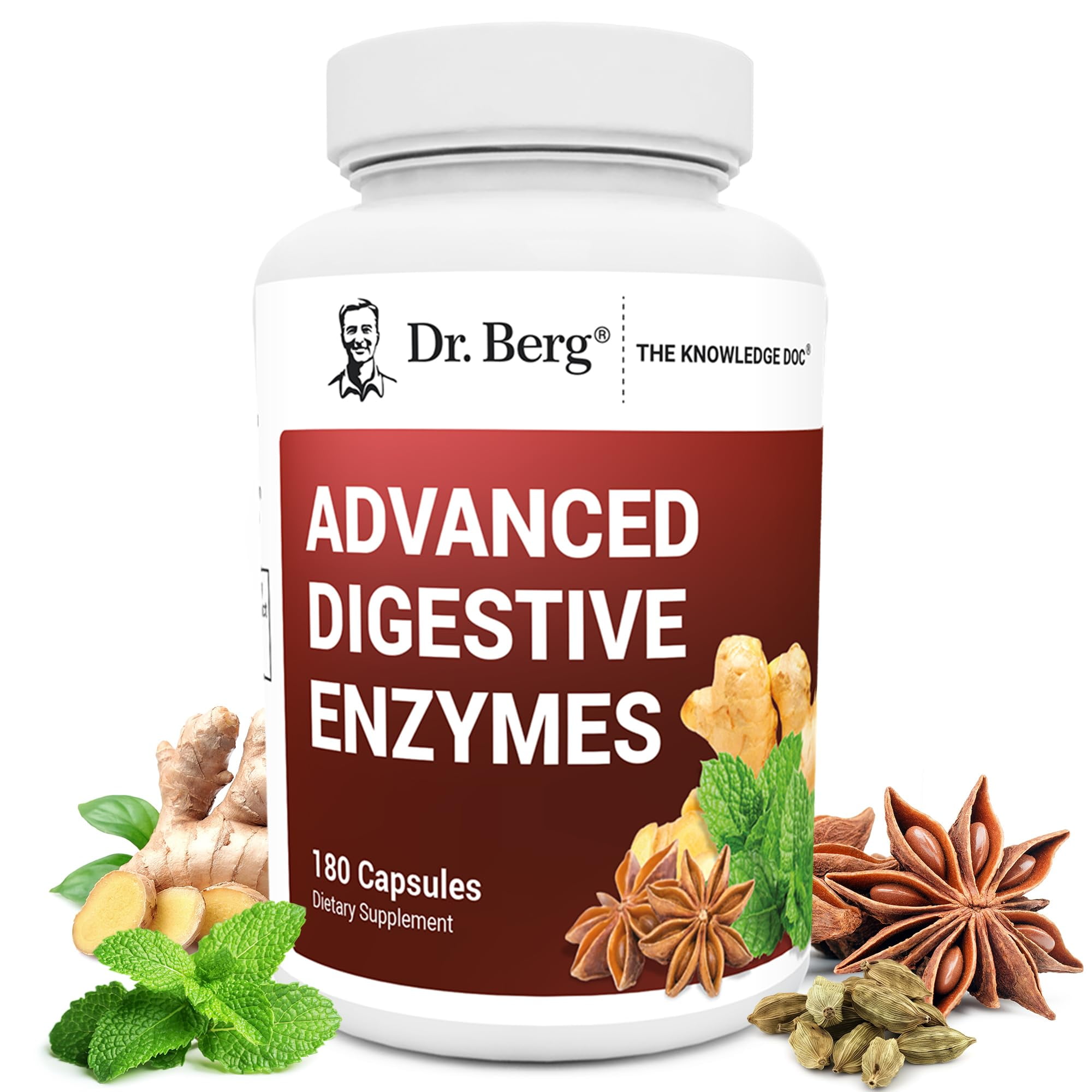 Dr. Berg Advanced Digestive Enzymes Betaine HCl – Digestive Health, 180 ...