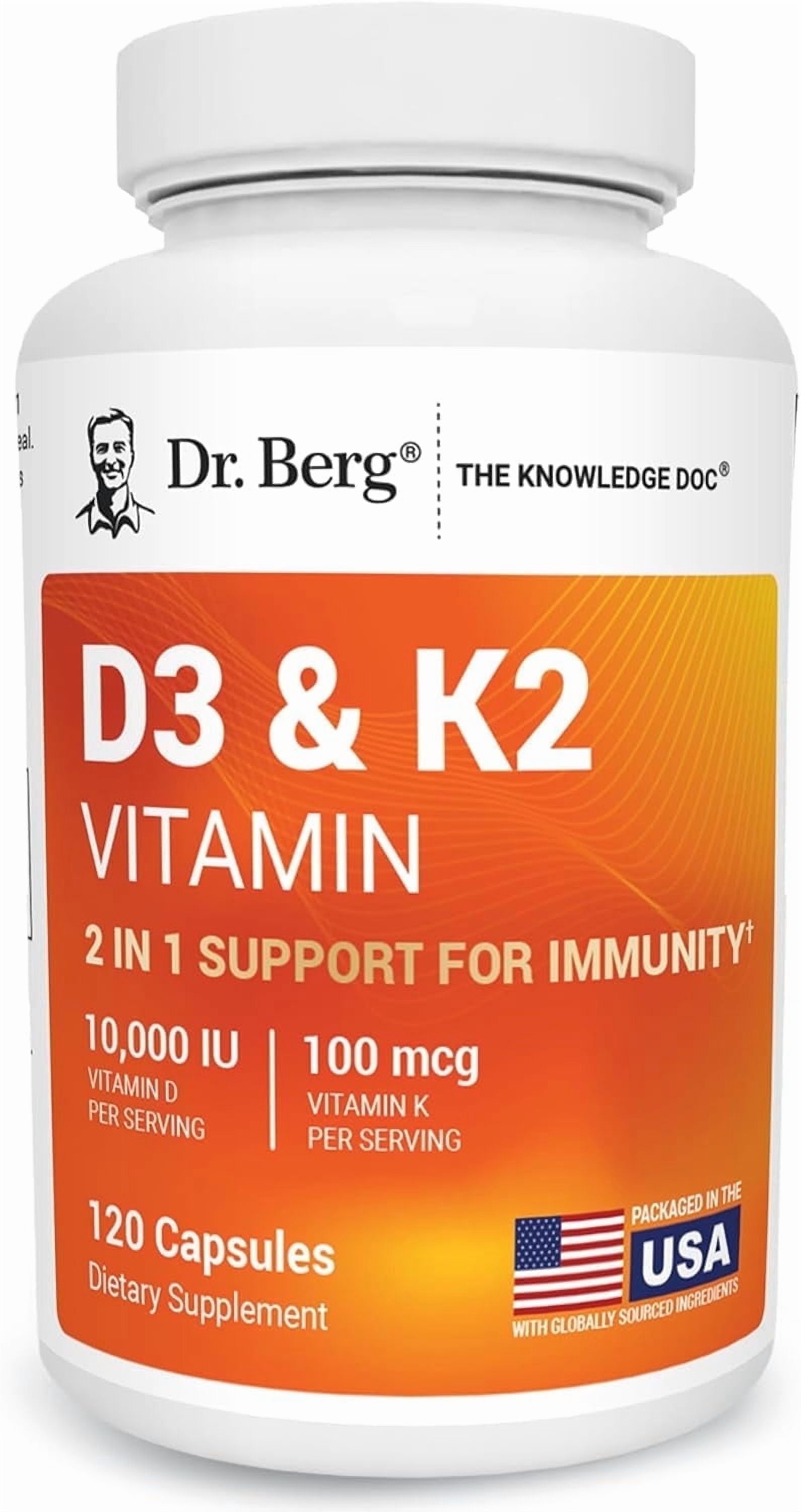 Free Shipping! Dr. Berg D3 and K2 Vitamin Supplement for Heart and Bone ...