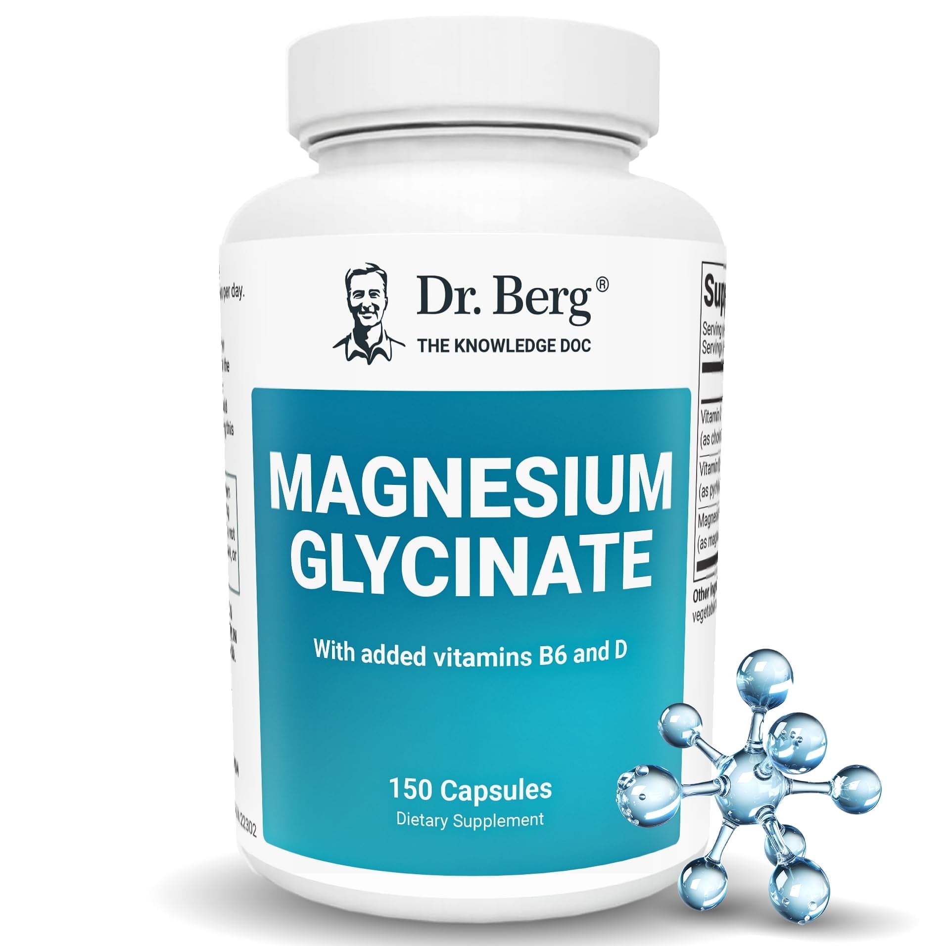 Dr. Berg Magnesium Glycinate 400 mg - Chelated Magnesium Glycinate ...