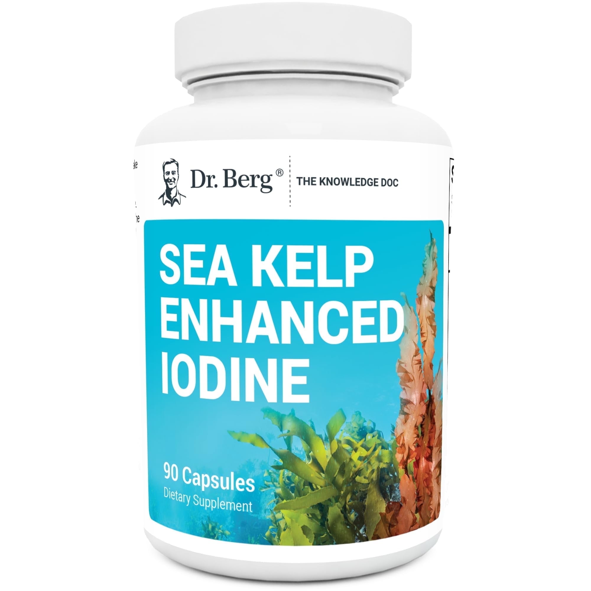 Dr. Berg Sea Kelp Enhanced Iodine Supplement, Algae Blend, 90 Capsules ...