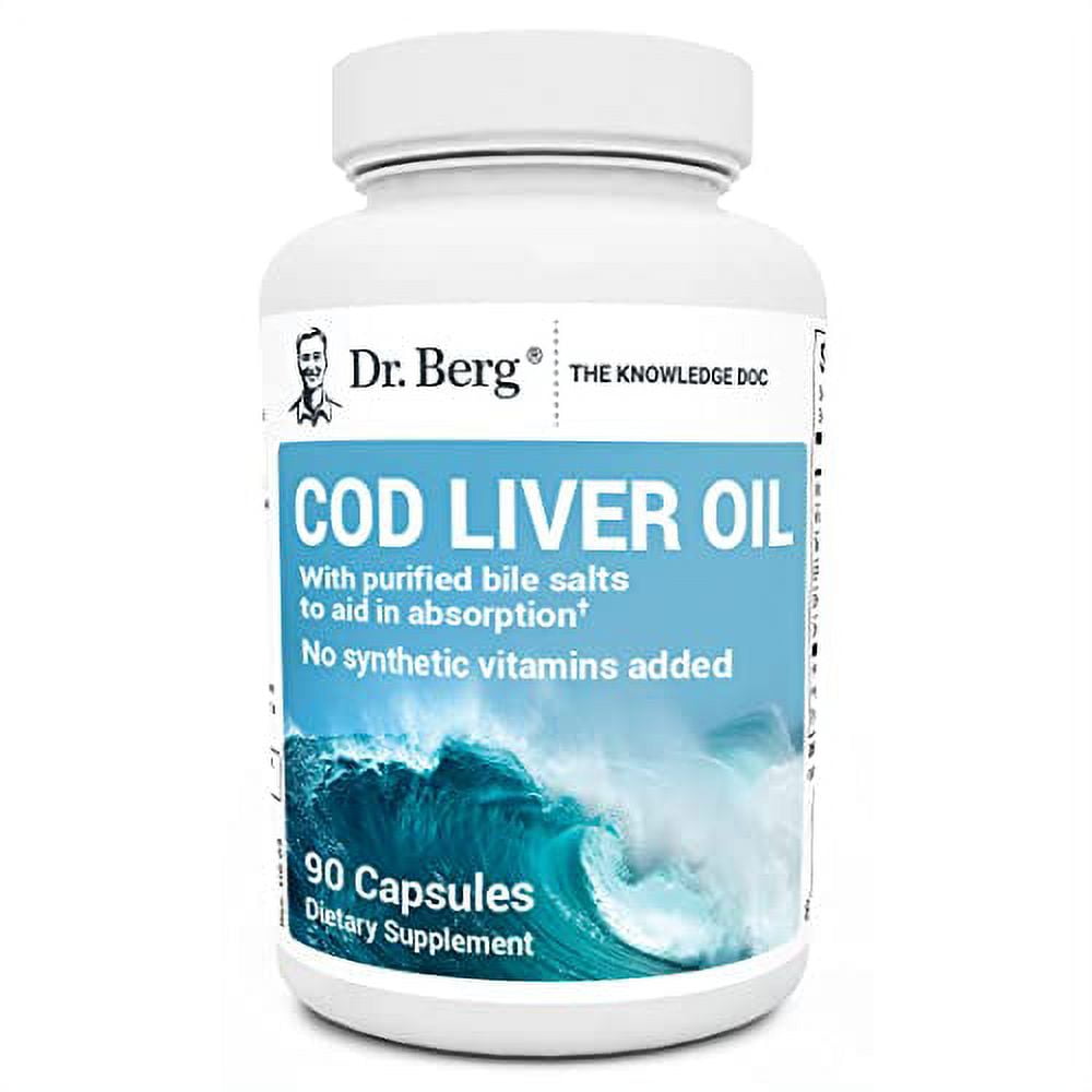 Dr. Berg's Cod Liver Oil - Source of Omega-3 Fatty Acids, Vitamins A ...
