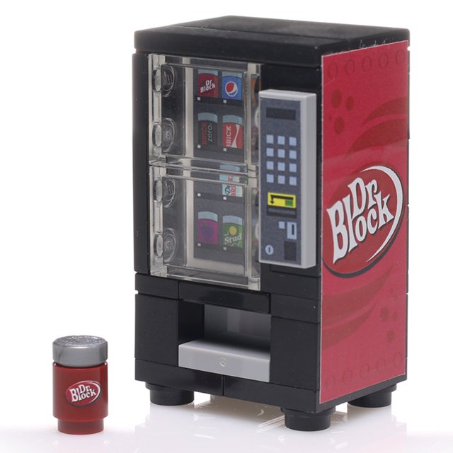 Dr. Block -B3 Customs Soda Vending Machine, 34 new authentic LEGO bricks, 2.125" high x 1.5 ...