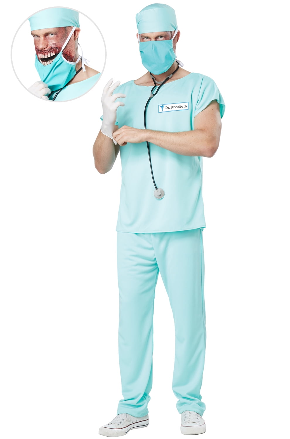 Dr. Bloodbath Scary Surgeon Face Mask Surprise Adult Costume - Walmart.com