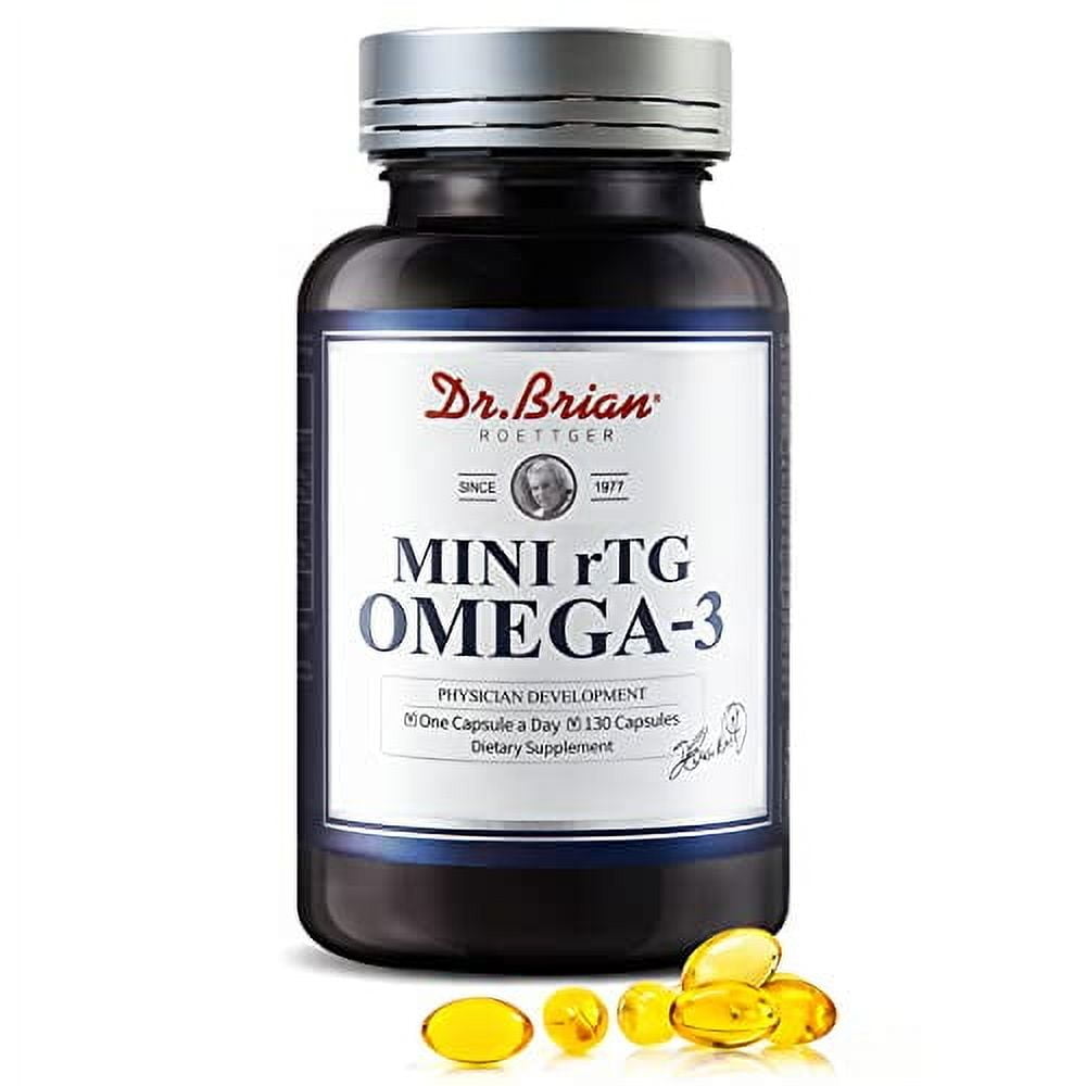 Dr.Brian Fish Oil Supplement 130 softgel, Highly Absorbed rTG Mini Omega 3 Fish Oil Capsule w ...