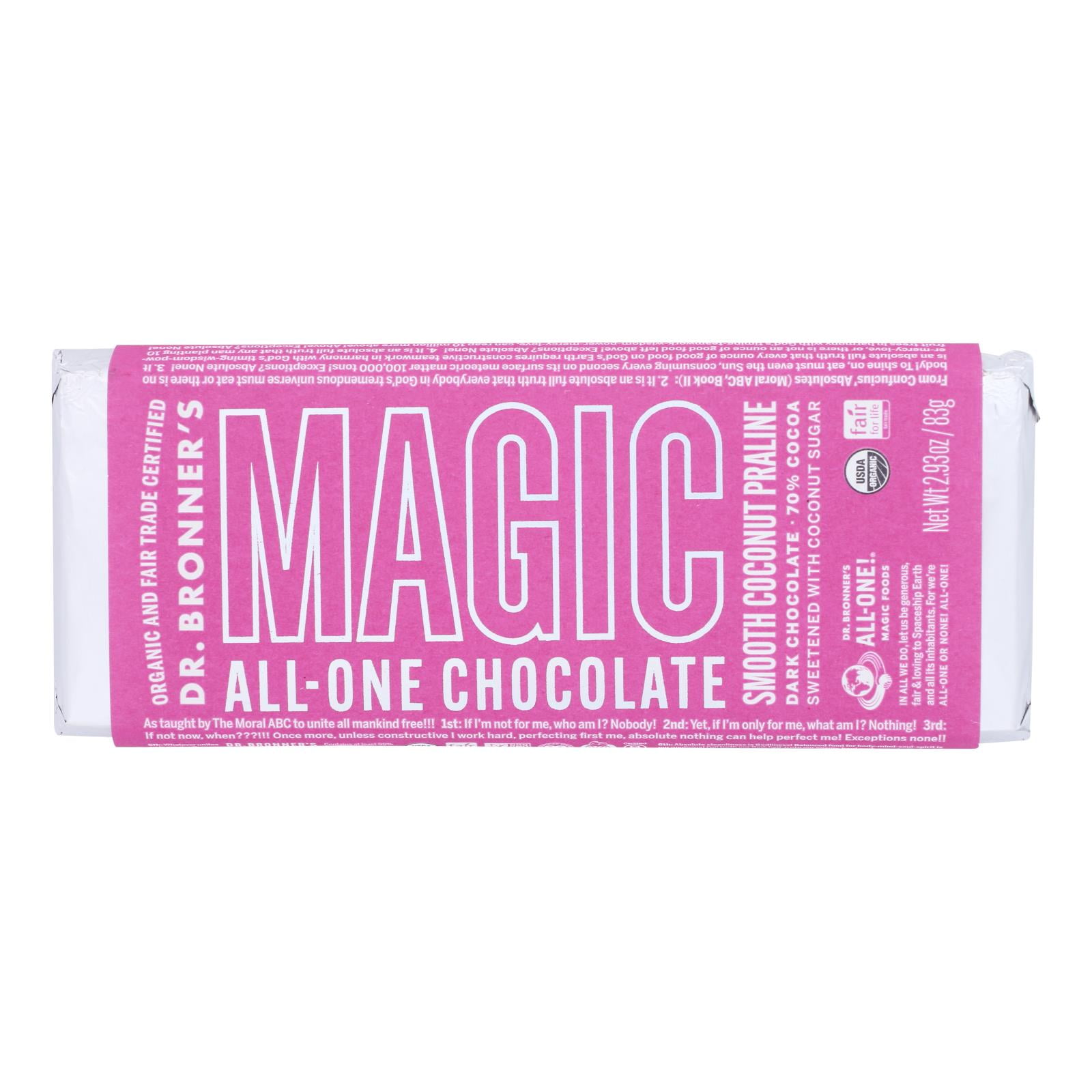 Dr. Bronner's - Bar Chocolate Smth Coconut Pr - Case of 12-2.93 OZ ...