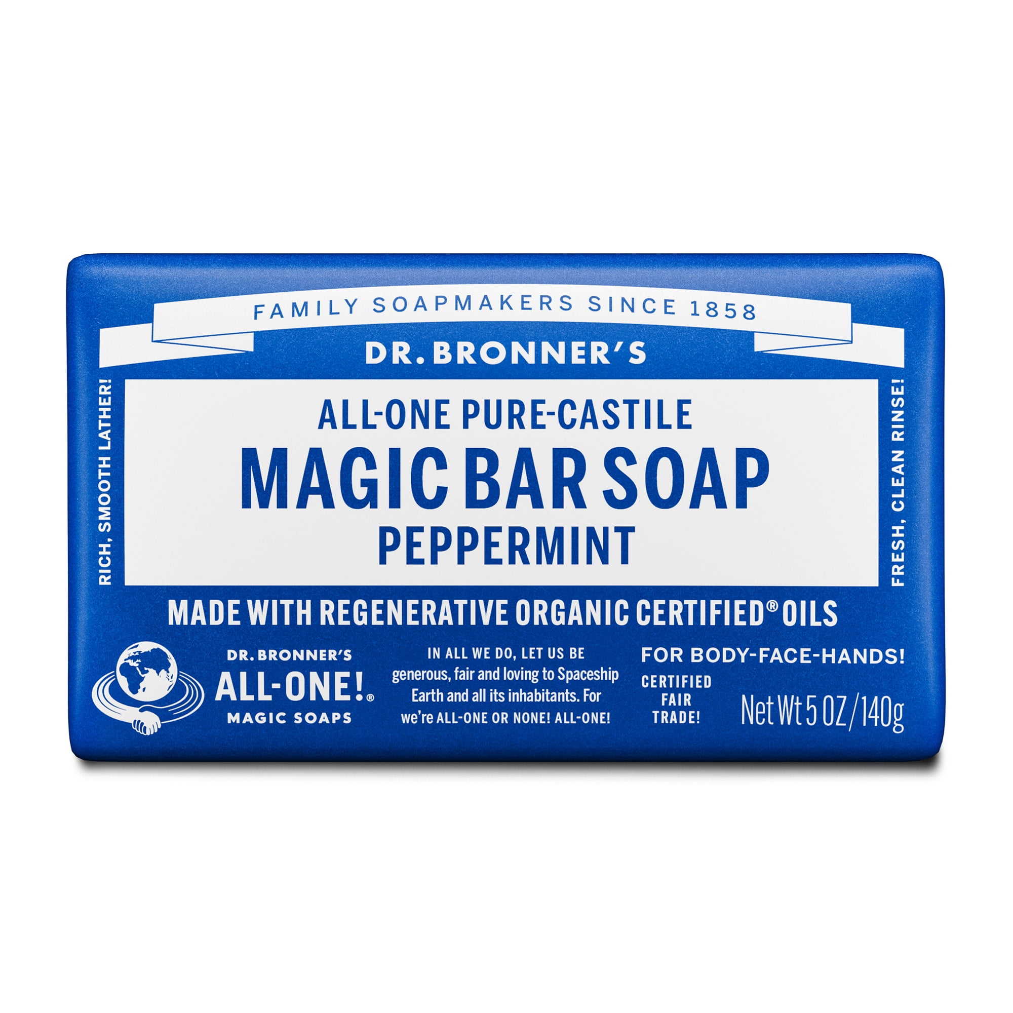 Dr. Bronner's Magic Soap Pure-Castile Bar, Organic Coconut Oil ...