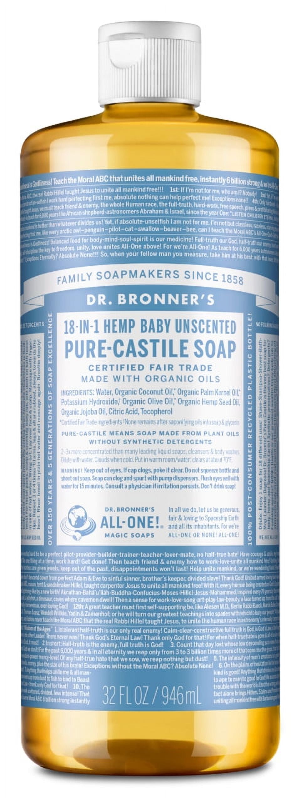 Dr. Bronner's Magic Soap - Castile Liquid Soap - 32 oz - Body Wash ...