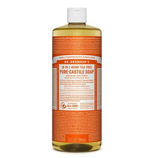 Dr. Bronner's Pure Castile Liquid Soap Tea Tree 32oz - Walmart.com