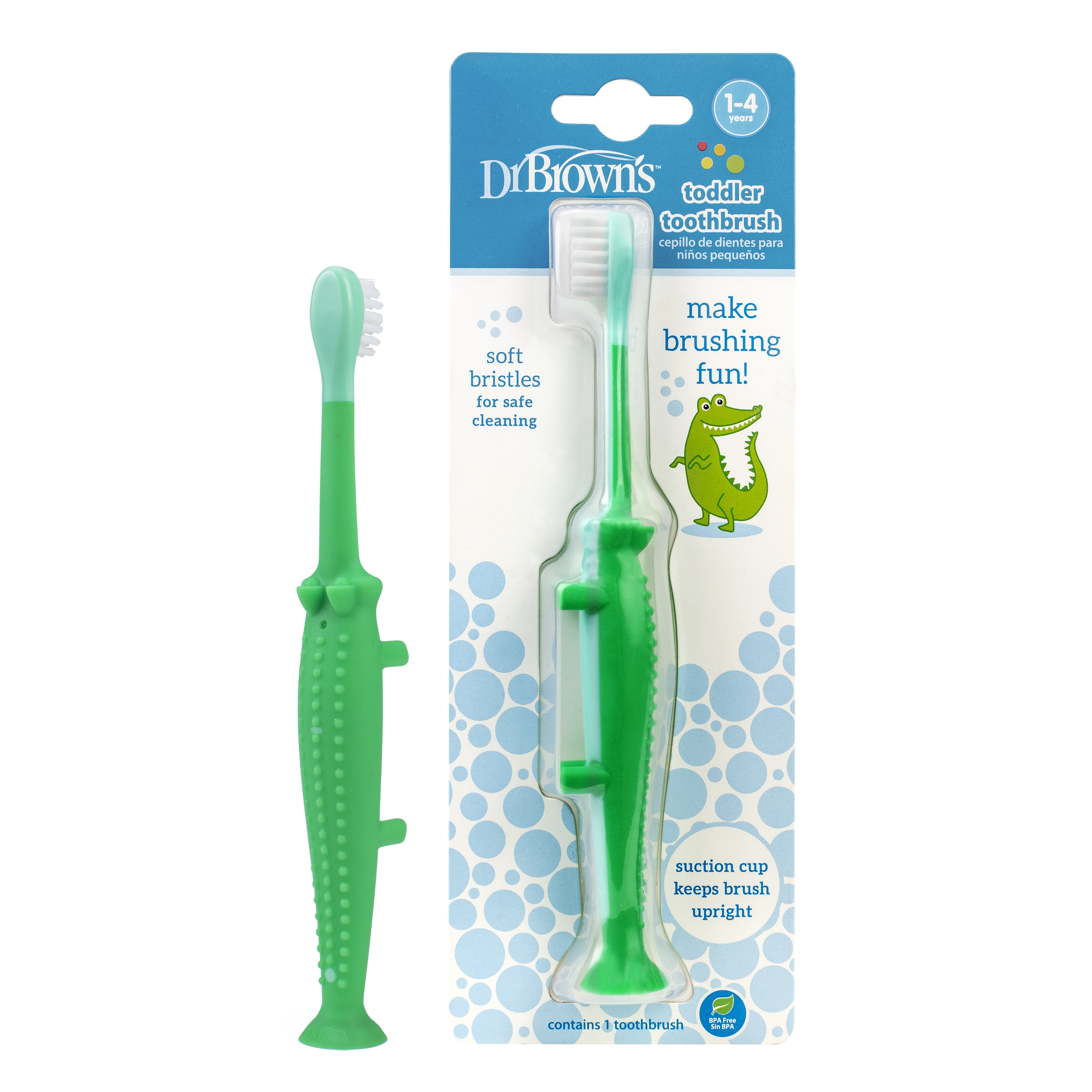Dr. Brown's Baby & Toddler Training Toothbrush with Soft Bristles ...