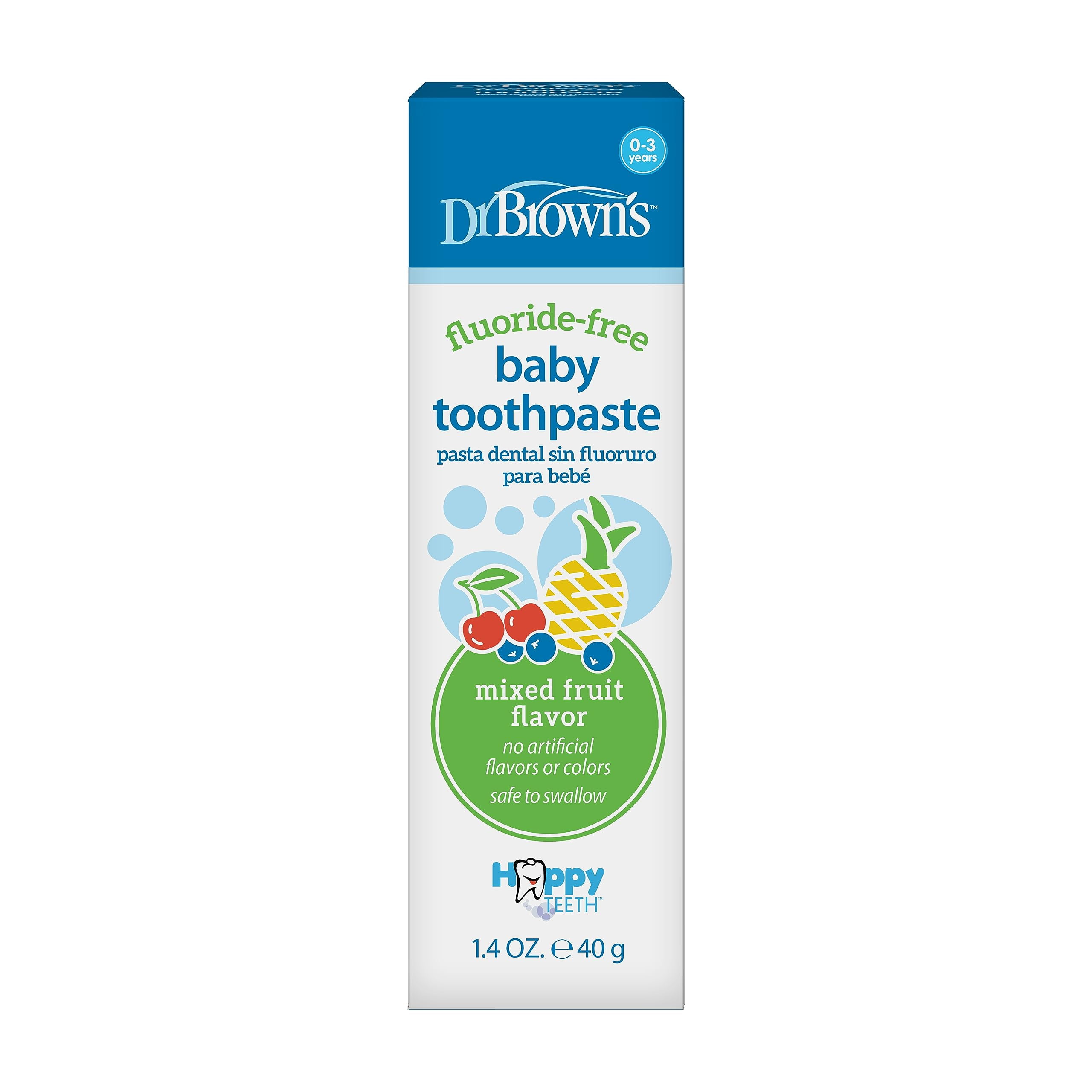 Dr. Brown's Fluoride-Free Baby Toothpaste, Infant/Toddler Oral Care, 0 ...
