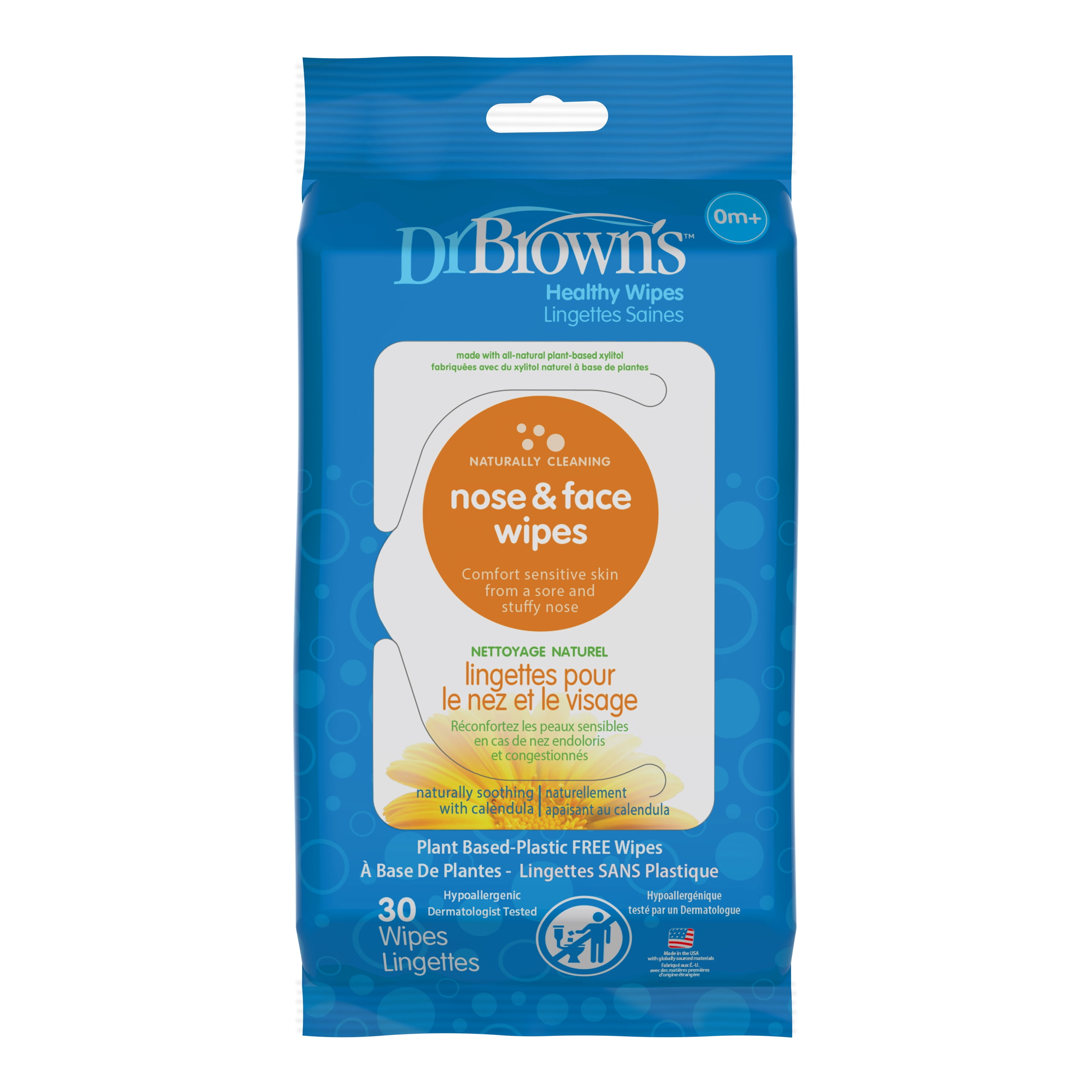 Dr. Brown's Nose and Face Wipes for Baby and Toddler, Clean/Moisturize ...