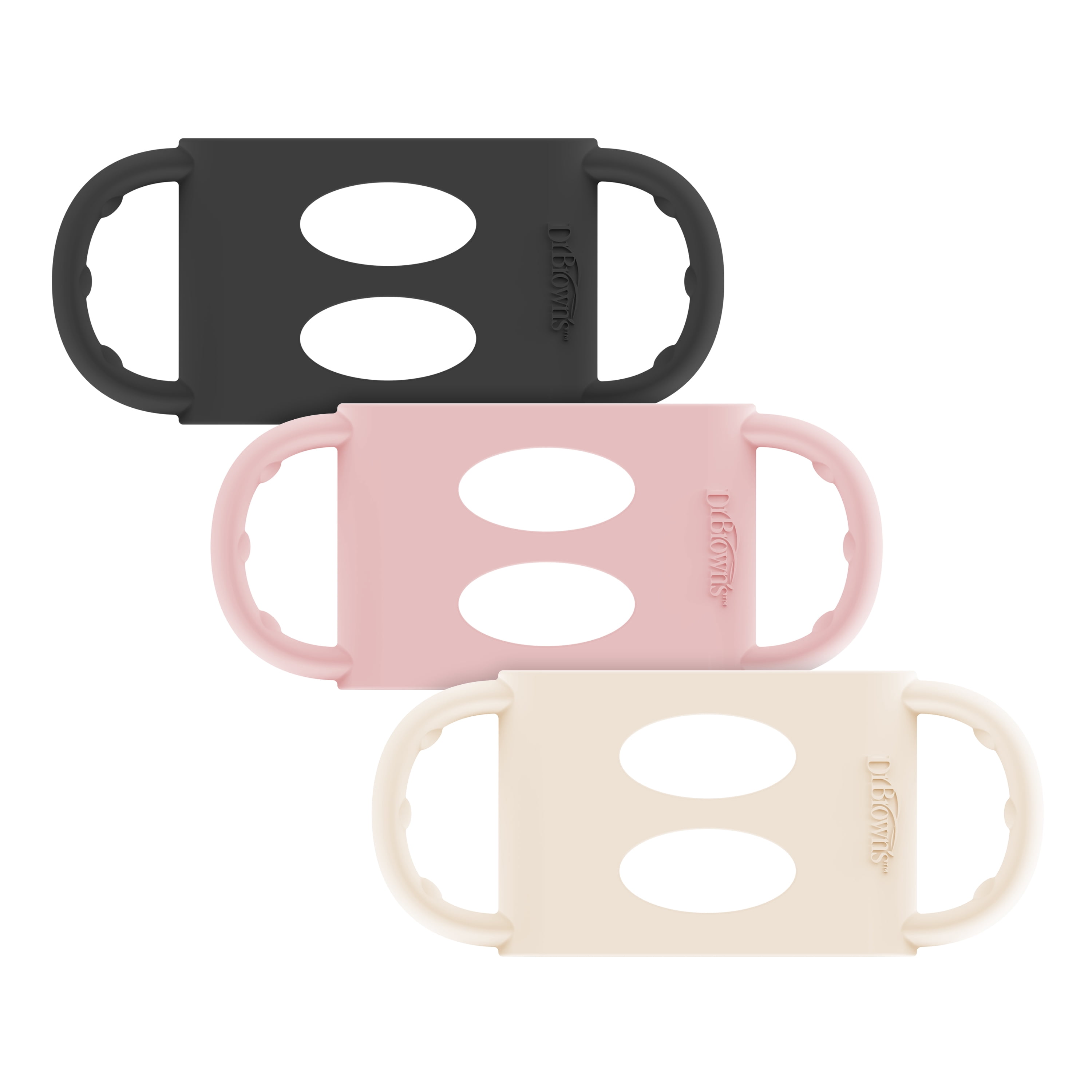 Dr. Brown's Wide-neck Baby Bottle Handles, 100% Silicone, Pink/Ecru ...
