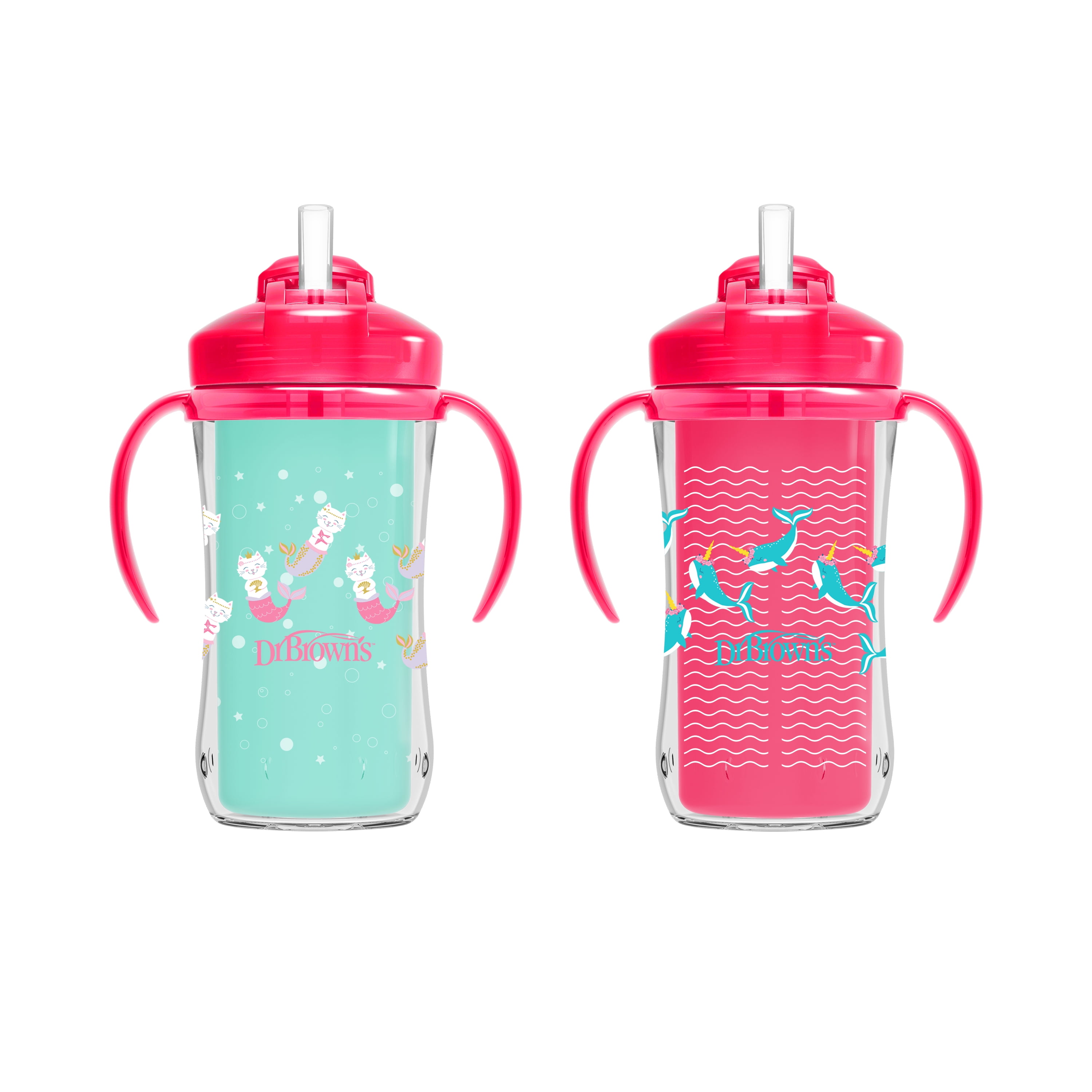 Dr. Brown's Milestones Insulated Sippy Straw Cup, 10oz/300mL, BPA Free ...