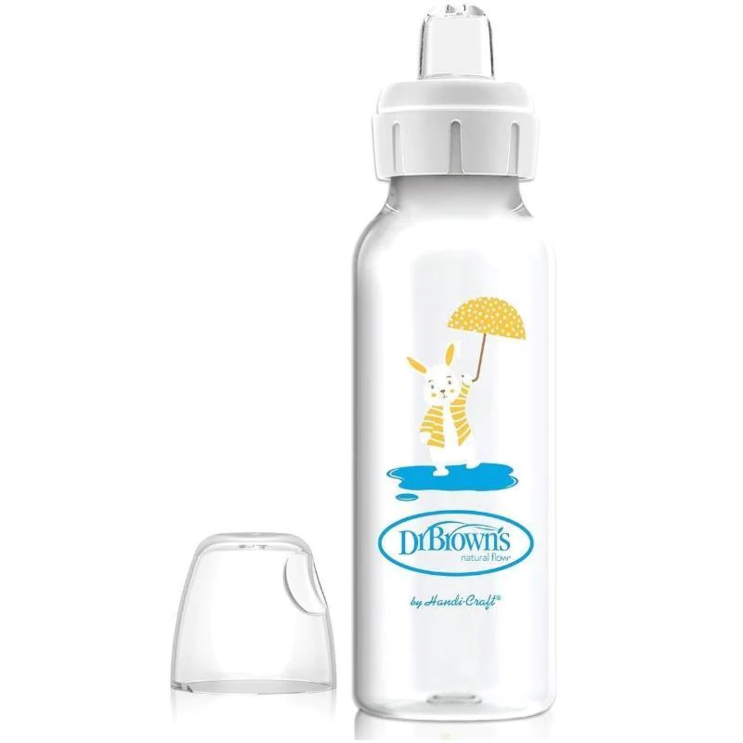 Dr. Brown's Milestones Narrow Sippy Bottle, 100% Silicone Spout, 8oz ...