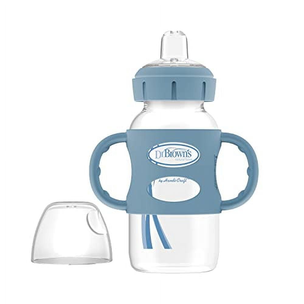 Dr. Brown's Milestones Wide-Neck Sippy Bottle with 100% Silicone ...