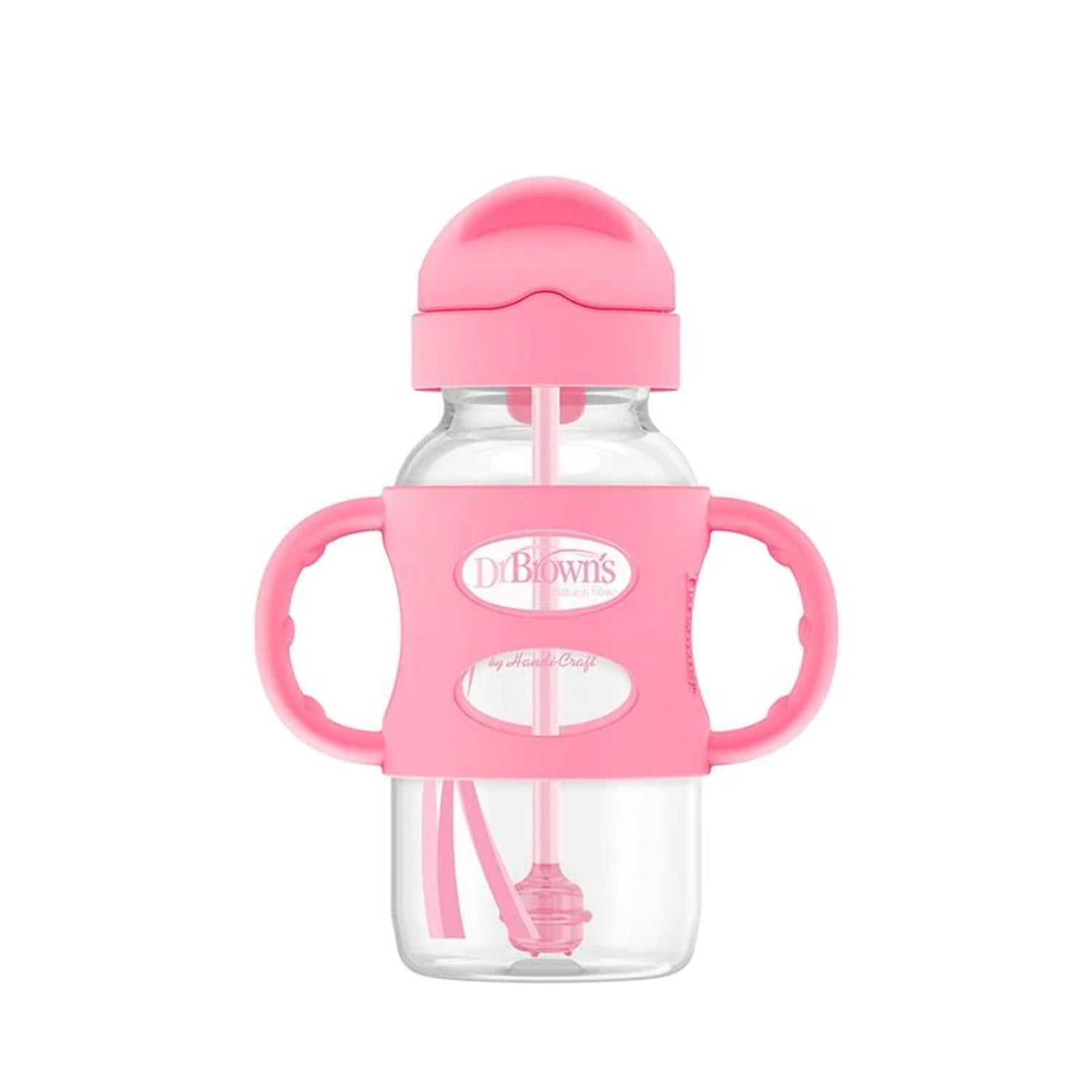Dr. Brown's Milestones Wide-Neck Sippy Straw Bottle, 100% Silicone ...