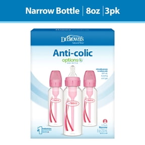Dr. Brown's Natural Flow Anti-Colic Options+ Narrow Baby Bottle, Fox ...