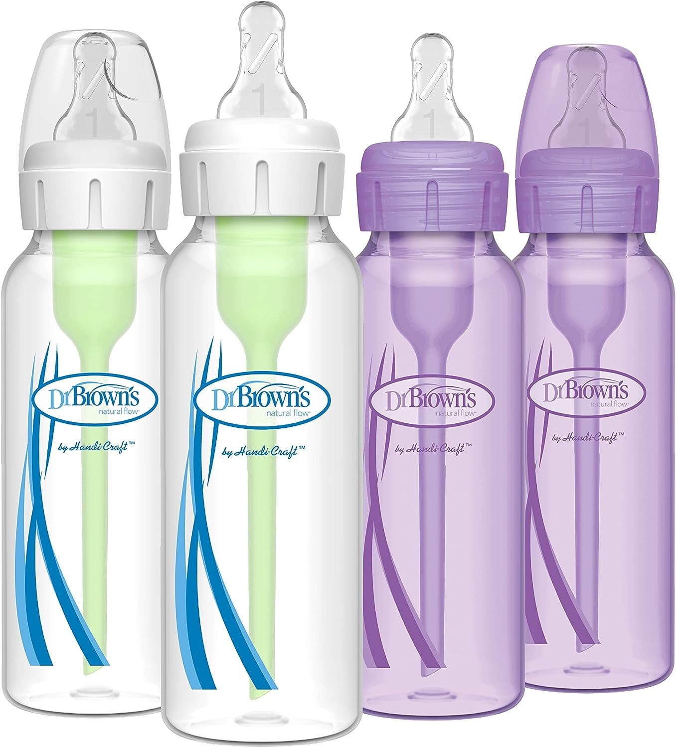 Dr. Brown s Natural Flow Anti-Colic Options+ Narrow Baby Bottles, 8 oz ...