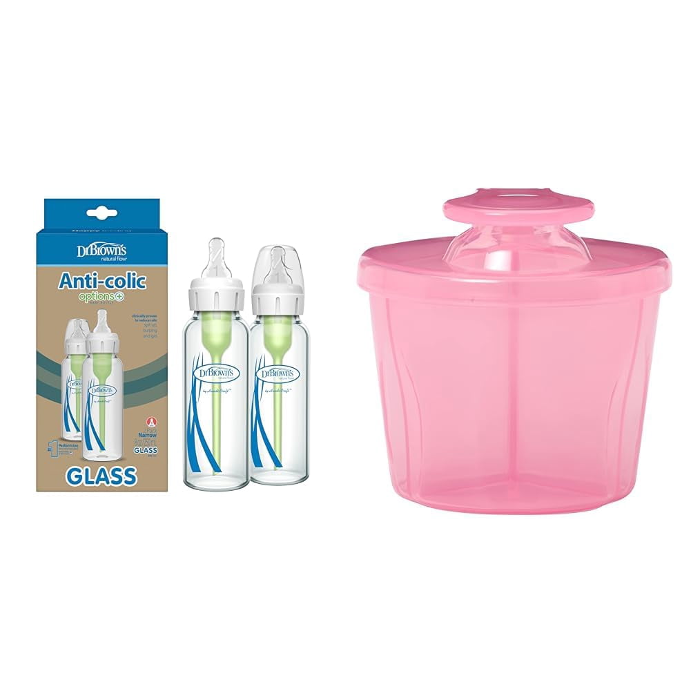 Dr. Brown's Natural Flow Anti-Colic Options+ Narrow Glass Baby Bottle 8 ...